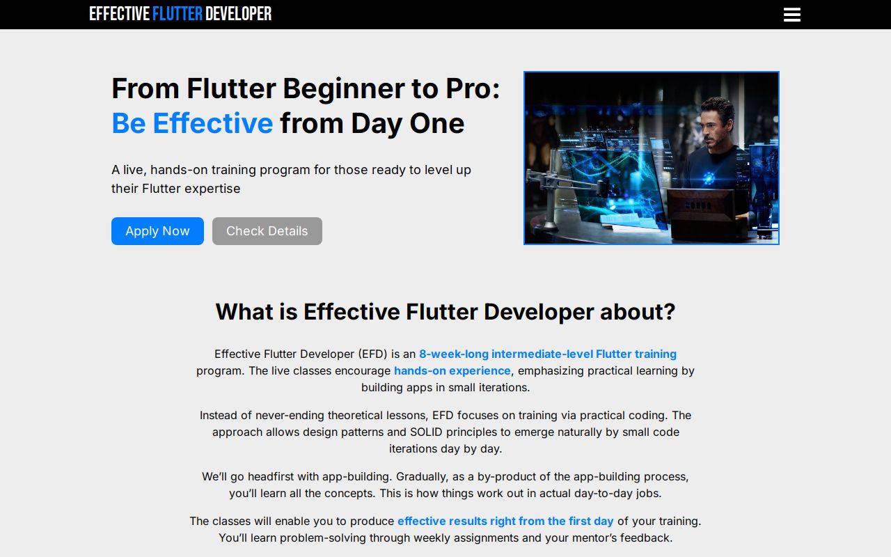 Effective Flutter Developer Live Classes
